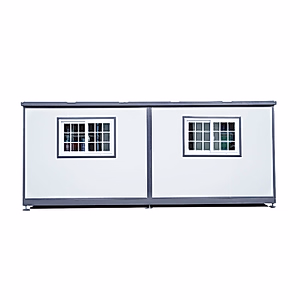 Jaxenor 19x20ft Portable Prefabricated Tiny Home, Mobile Expandable Plastic Prefab House for Hotel, Booth, Office, Guard House, Shop, Villa, Warehouse, Workshop