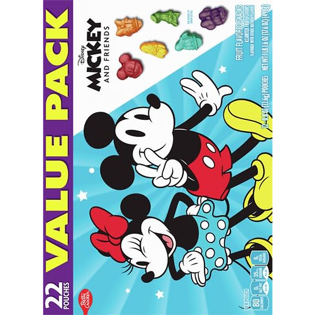 Mickey & Friends Fruit Flavored Snacks, Treat Pouches, Value Pack, 22 ct