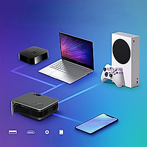 NarcNton Projector Smart TV WiFi Portable Home Theater Cinema Battery Sync Mobile Phone Beam LED Projector Suitable for 4k Movie Projector A30C-Battery