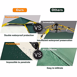 2-3 Person Camping Tent, Waterproof Family Tent for Camping, Instant Easy Up Double Layer Anti-UV 2 Windows 2 Doors-Instant Family Tents for Camping Hiking & Traveling