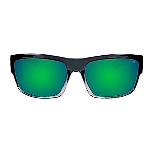 BOMBER Mens Safety Sunglasses, 2 Tone Crystal Frame with Green Mirrored Lens, z87 Compliant, UV Protection, Oversize Lens with Non Slip Foam Lining TR104GM
