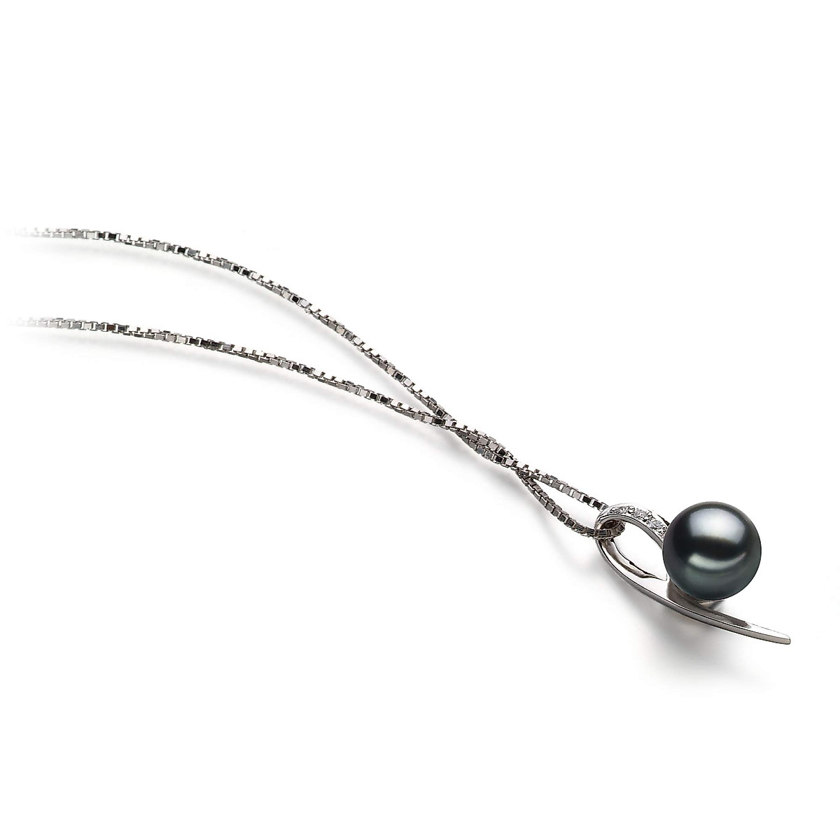 Destina Black 7-8mm AA Quality Japanese Akoya 925 Sterling Silver Cultured Pearl Pendant For Women