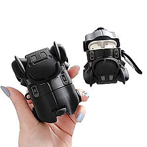 Aikeduo Boy for Airpods Case Protective Silicone Cover Skin for Airpods1 Charging Case Airpods Keychain Silicone Street Fashion Case Black Batman Airpods 2 Case (Batman)