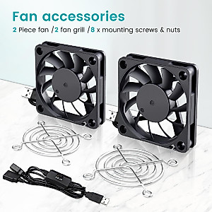 2 Packs Wathai 60mm x 10mm USB Fan 5V DC Brushless Cooling Fan