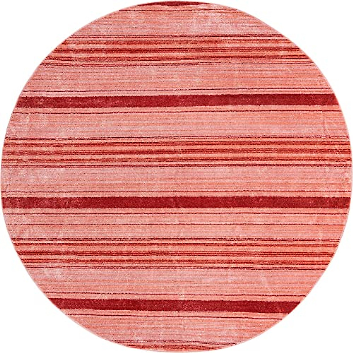 Unique Loom Gemstone Collection Area Rug - Topaz (Round 9' 8" x 9' 8", Rusty Pink Rose/Red)