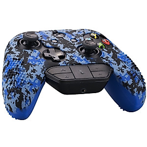 9CDeer 1 Piece of Studded Protective Customize Digital Camo Silicone Cover Skin Sleeve Case 8 Thumb Grips Analog Caps for Xbox One/S/X Controller Blue Compatible with Official Stereo Headset Adapte