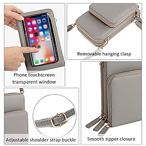 Lightweight PU Leather Phone Purse with Touchscreen Window & 2 Straps (Pink)