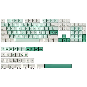 XDA PBT Key Cap, 139keys Dye Sublimation Forest Green Custome Key Cap Set for Cherry/Gatron MX switches 60 Percent/68/61 Gaming Mechanical Keyboard (Forest Green)