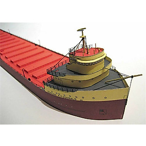 TECKEEN 1/400 Scale Paper Ship Model Alloy Fighter Military Model Diecast Plane Model for Collection SS Edmund Fitzgerald Ore Carrier Ship