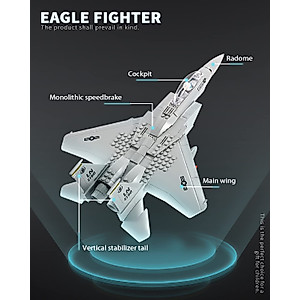 dOvOb Military F-15 Eagle Fighter Jet Building Blocks Set, Army Plane Toys as Gift for Kids or Adult (270 Pieces)