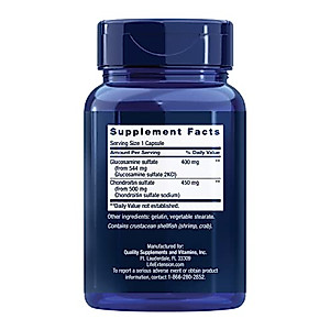 Life Extension Glucosamine / Chondroitin Capsules - Joint Health Supplement Pills - Advanced Formula for Healthy Cartilage, Knee Support & Joints Strength - Gluten Free, Non-GMO - 100 Capsules