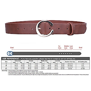 Earnda Leather Belt Women's Western Brown Large