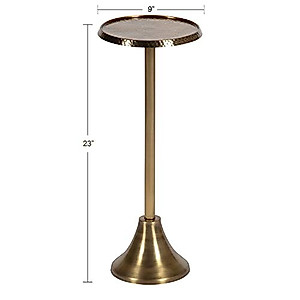 Kate and Laurel Sanzo Bohemian Side Table, 9 x 9 x 23, Gold, Decorative Pedestal End Table for Display and Storage