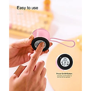 EWA A119 Mini Bluetooth Speaker with Lanyard, Small Speaker with Bass Radiator, IPX7 Waterproof, Tiny but Powerful, Cute Metal Wireless Portable Speaker (Rose-Gold)