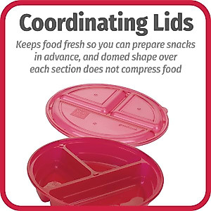 GoodCook BPA Free Meal Prep Round 3-Comparment Container, Set of 10 – Microwave & Dishwasher-Safe Food Organizers, Food Storage Set with Snap Shut Lids, Meal Prep Kitchen Containers
