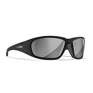 Wiley X WX Boss Sunglasses, Safety Glasses for Men and Women, UV Eye Protection for Shooting, Fishing, Biking, and Extreme Sports, Matte Black Frames, Silver Flash Tinted Lenses