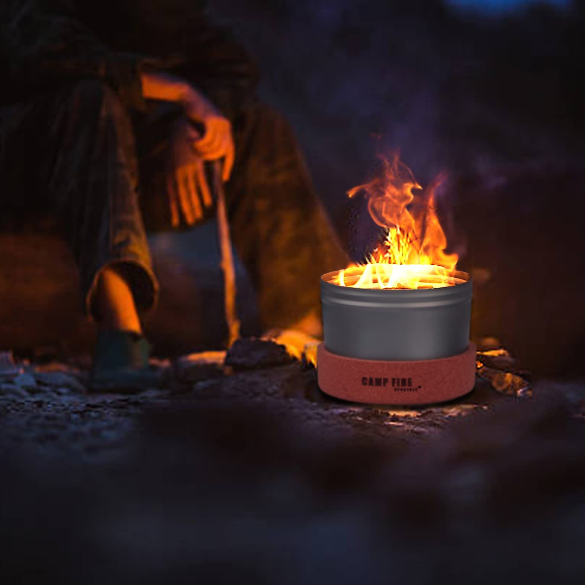 2 Pack of Portable Campfire Bonfire Candle Can Smore Maker Outdoor Fire Pit for Picnic Camping Hiking Fishing Climbing Emergency