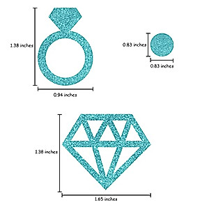 Teal Confetti Bachelorette Party Decorations, Teal Table Glitter Confetti Diamond Ring for Bride to Be Engagement Party Bridal Shower Hen Party Decorations