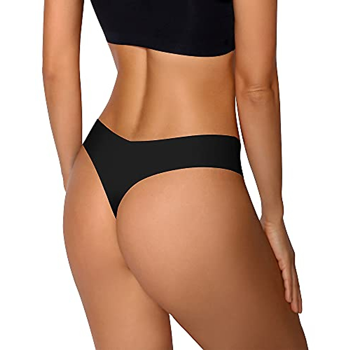 DEANGELMON Seamless Thongs for Women No Show Thong Underwear Women Comfortable Multiple Pack (7P3,M)