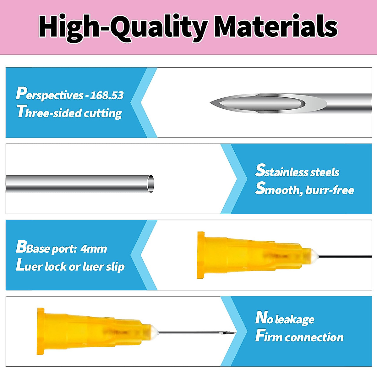 TIKAPLAS 25 Gauge 1 inch Luer Lock Dispensing Accessorie, Individual Packaged, Pack of 100