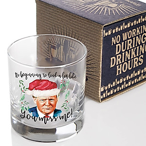 Patriots Cave Beginning To Look a Lot Like You Miss Me Christmas Glass | 11 oz Bourbon Whiskey Rock Glass | Novelty Christmas Whiskey Tasting Glasses | Christmas Home Décor Accessory