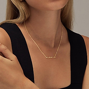 Dainty Small Mama Necklaces for Women - 18K Gold Plated Mom Chain Pendant Necklace for Mother's Day Gifts for Mom, New Mom Gifts