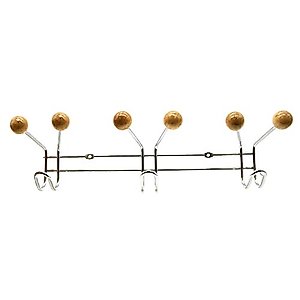 EVIDECO Wall Mounted Coat Rack 6 Hooks Chrome for Towel Hat Entryway