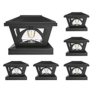 ENSLI Solar Outdoor Post Cap Lights, 6 Pack Brighter Solar Post Lights Outdoor Waterproof, Fence Post Cap Lights Solar Powered Deck Post Lights Fit 4x4 5x5 6x6 Posts for Fence Deck Garden Decoration