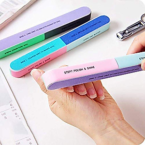 10 PCS IFUNSON Professional 7 Way Nail File and Buffers for Women Girls, Emery Boards, Manicure Tools
