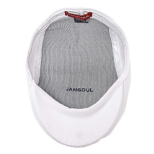 JANGOUL Men Ivy Cap Cotton Twill Newsboy Flat Cap (White, 7 3/8)