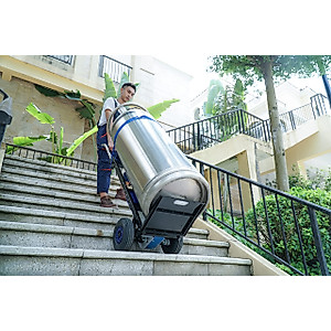 XSTO ZW4170DC Stair Climbing Hand Trucks Dolly, 400W Motor 375 lbs Capacity Trolley Cart, Electric Hand Trucks for Stairs with Ergo Telescoping Handle & Pneumatic Wheels