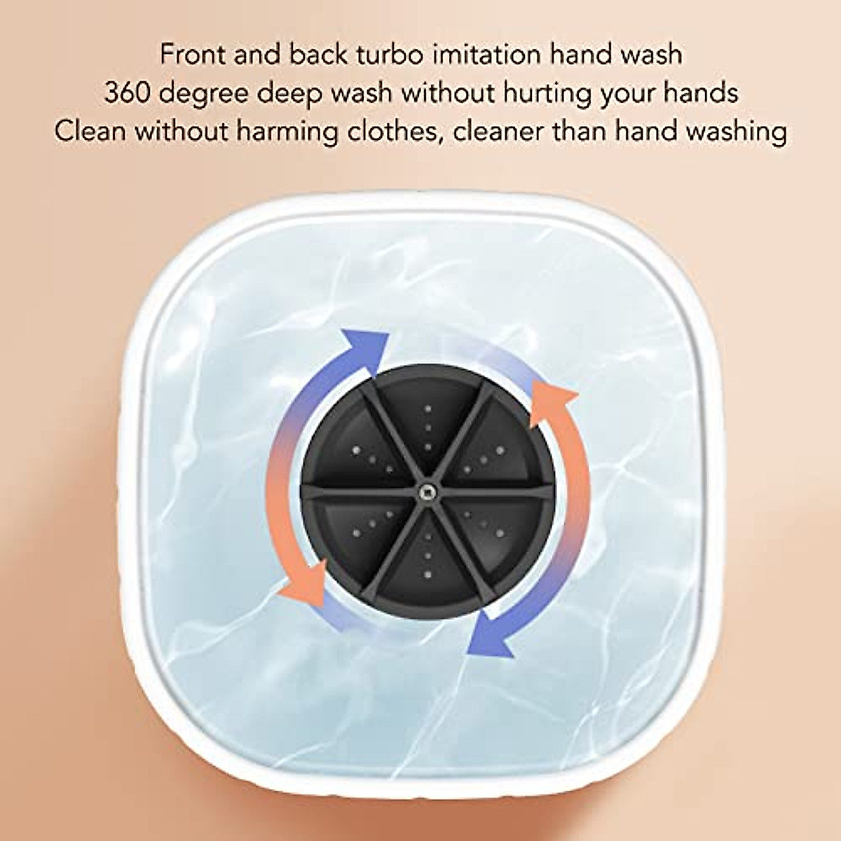 Janzoom Mini Washing Machine, Blue Light Cleaning Mini Underwear Washer 6L for Home for Travel