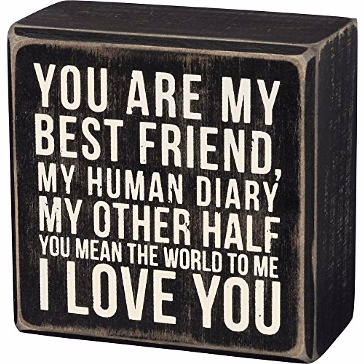 Primitives by Kathy 35169 Box Sign, 3.5" x 3.5", My Other Half , Black
