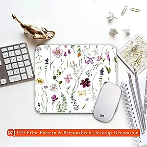 Armanza Square Mouse Pad Beautiful Flowers Plants, Personalized Premium-Textured Custom Mouse Mat Design , Washable Mousepad Lycra Cloth , Non-Slip Rubber Base Computer Mouse Pads for Wireless Mouse