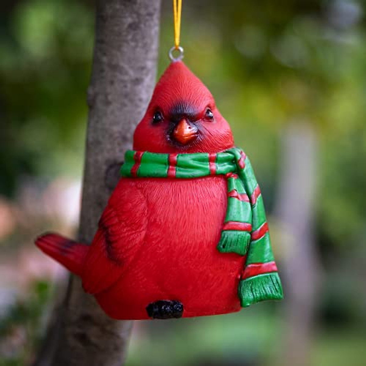Christmas Cardinal Red Bird Lights 2pcs Garden Lantern Yard Decoration, Christmas Tree Hanging Decoration Battery Powered
