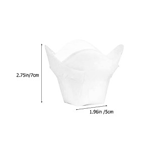 Cabilock 100pcs Cupcake Liners Tulip Lotus Style Baking Cups Cupcake Wrapper Muffin Liners Baking Cups Greaseproof Paper for Bakery (White)