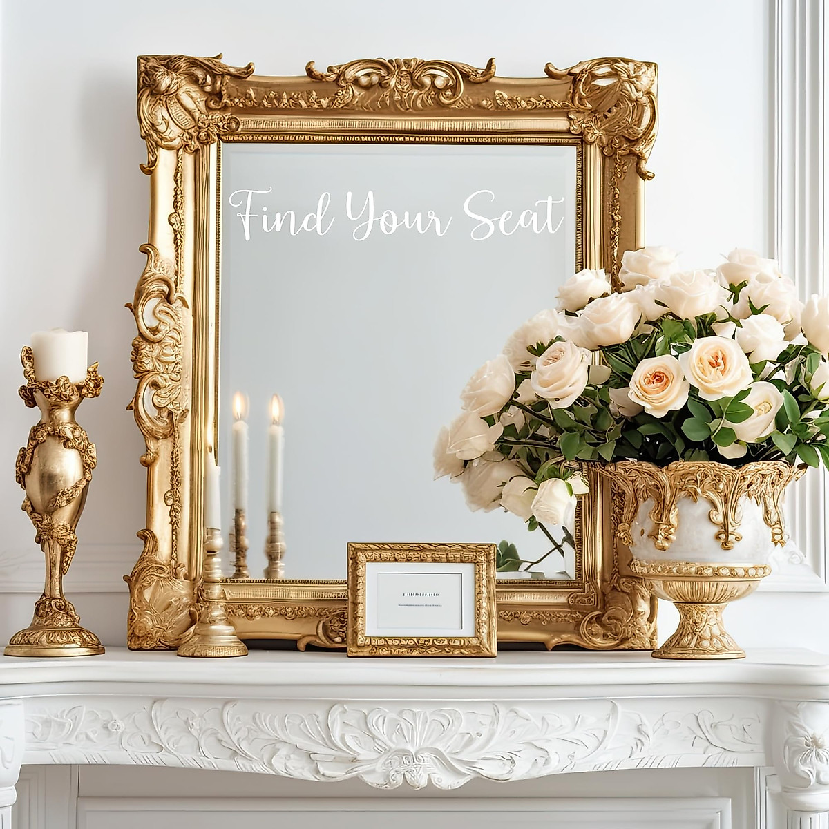 Wedding Seating Chart Decal - Wedding Sign Decor DIY Wedding Decals - Seating Chart Mirror Decal - Wedding Vinyl - Find Your Seat (18" x 3")