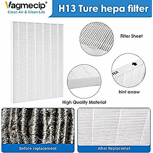 Vagmecip 115115 Size 21 Replacement Filter A Compatible with Winix C535, Winix PlasmaWave 5300, 6300, 5300-2, 6300-2, P300 Plasma wave Air Purifier, True HEPA Filter - 3 Pack