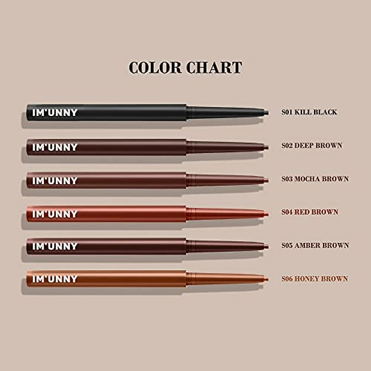 IM UNNY Skinny Fit Slim Eyeliner Pencil S04. Red Brown, All Day Waterproof, Smooth Easy Drawing Long Lasting Gel Soft Touch Vivid Color,1 Count Korean Makeup