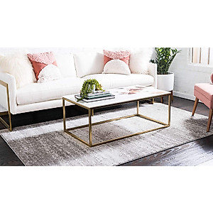 Unique Loom Del Mar Collection Area Rug - Lucille (7' 1" x 10' Rectangle, Gray/ Ivory)