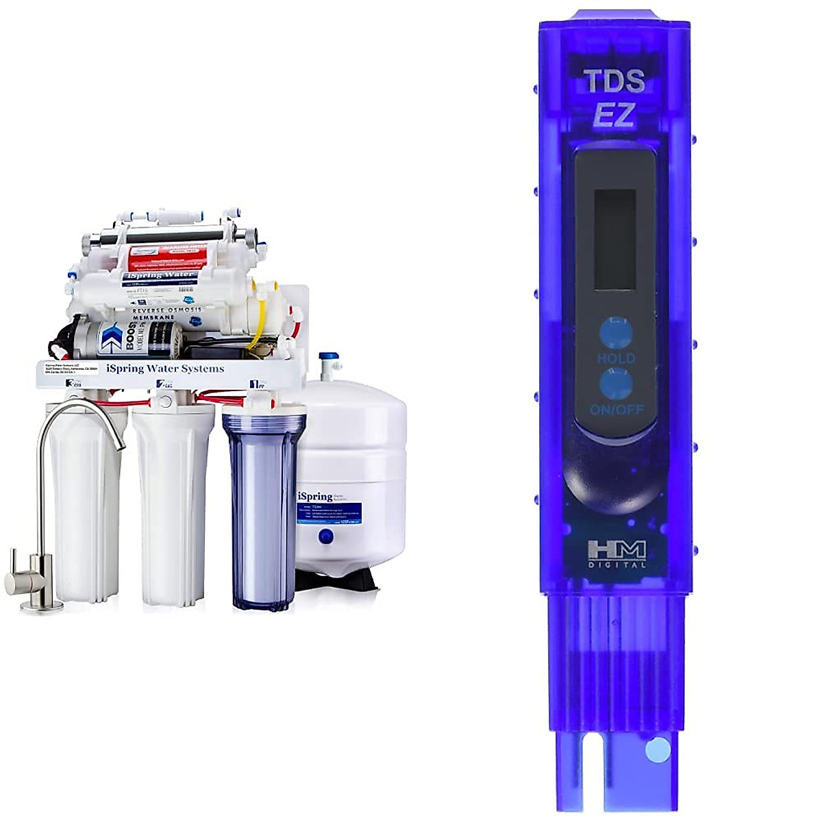 iSpring RCC1UP-AK 100GPD Under Sink 7-Stage Reverse Osmosis RO Drinking ...
