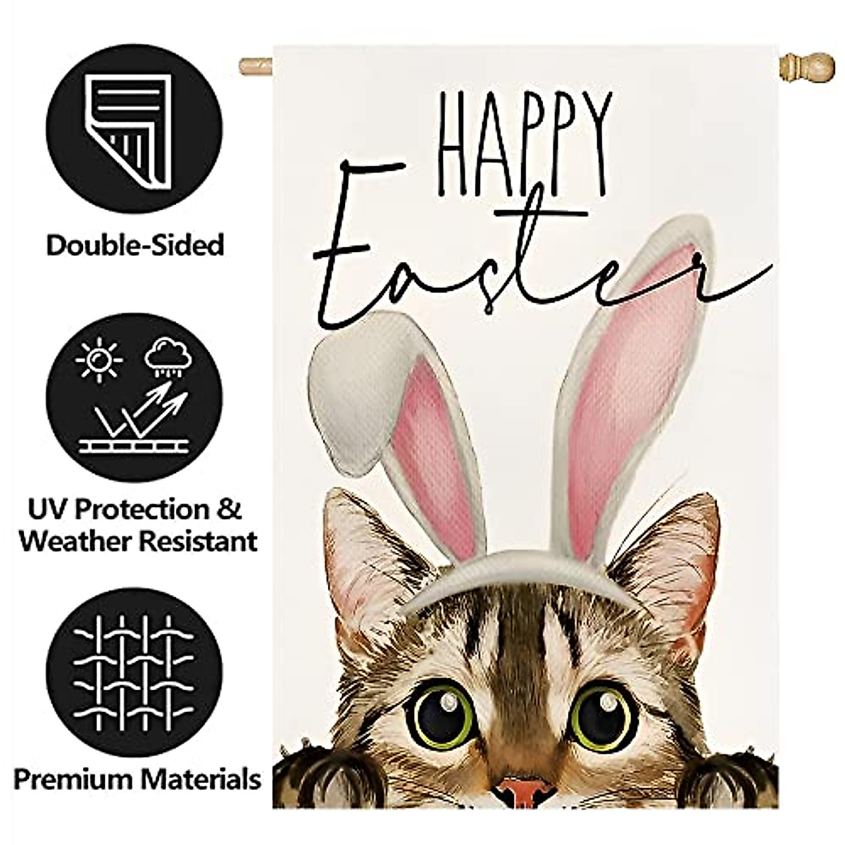 St Patricks Day Garden Flags 12 x 18 Double-Sided Green Hat Clovers Burlap Easter Day Garden Flags He is Risen LGBT Decorations