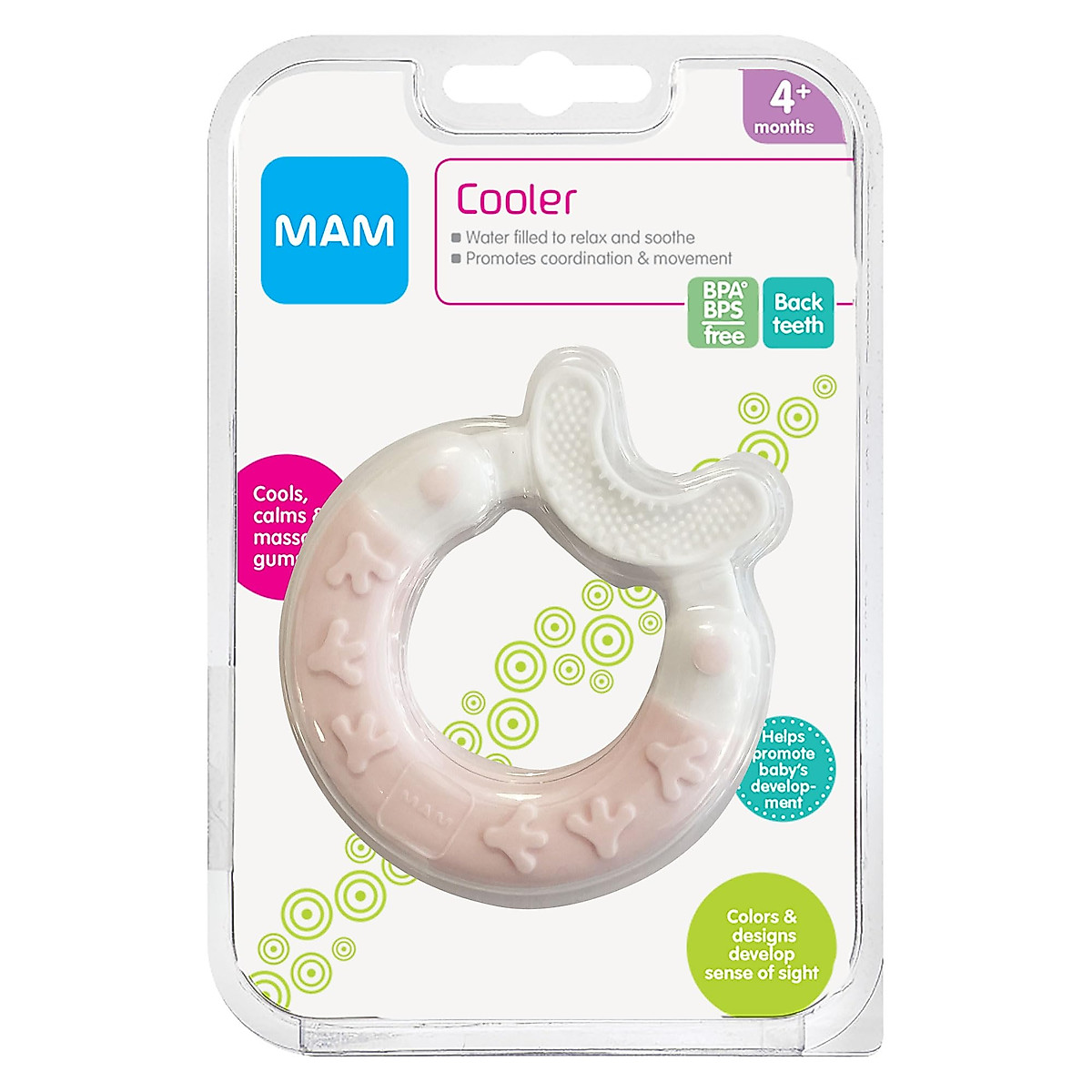 MAM 2-in-1 Bite & Brush Baby Teether, Relieves Teething Symptoms in Babies 3+ Months, Stimulates Sensory Development, 1 Pack, 3+ Months, Violet/Girl