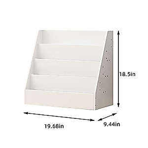 ALISENED 4 Sling Bookcase Display Stand Storage Bookshelf with 4 Shelves Book Display Rack Storage Bookcase Organizer Book Shelf Case Organizer Wooden