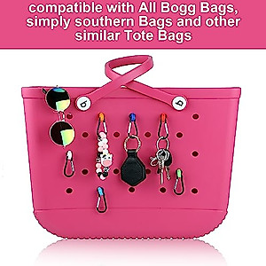 6pcs Key Holder for Bogg Bag, Carabiner Key Holder Carabiners Clips Charm Accessories for Bogg Bag to Hang Items (6 Colors)