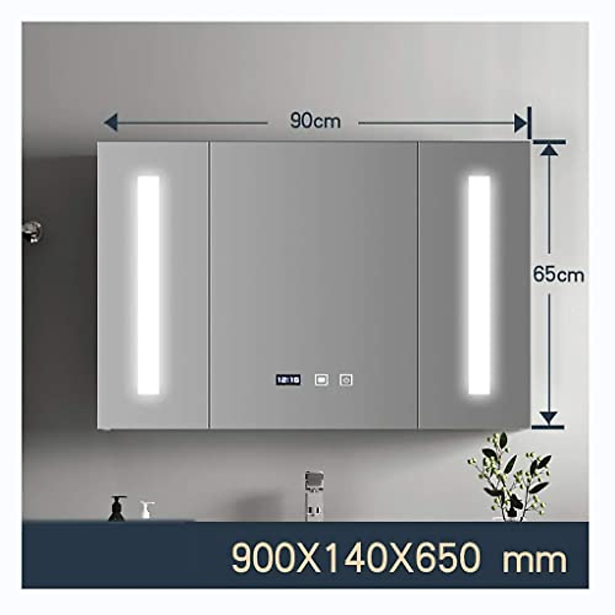 BDDIE Smart Bathroom Mirror Cabinet | Closet | Solid Wood Bathroom Mirror Anti-Fog Vanity Mirror | with Storage Compartment