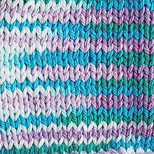 Lily Sugar 'N Cream The Original Ombre Yarn, 2oz, Gauge 4 Medium, 100% Cotton, Beach Ball Blue - Machine Wash & Dry