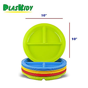 Plaskidy 3 Compartment Plates Set - Kids' Dishwasher Safe