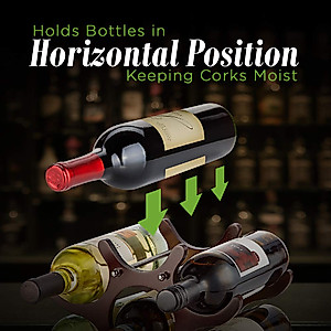 AdirHome Wooden Wine Rack - 6 Bottle (Cherry)