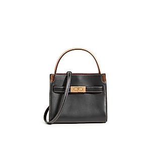 Tory Burch Women's Petite Lee Radziwill Double Bag, Black, One Size